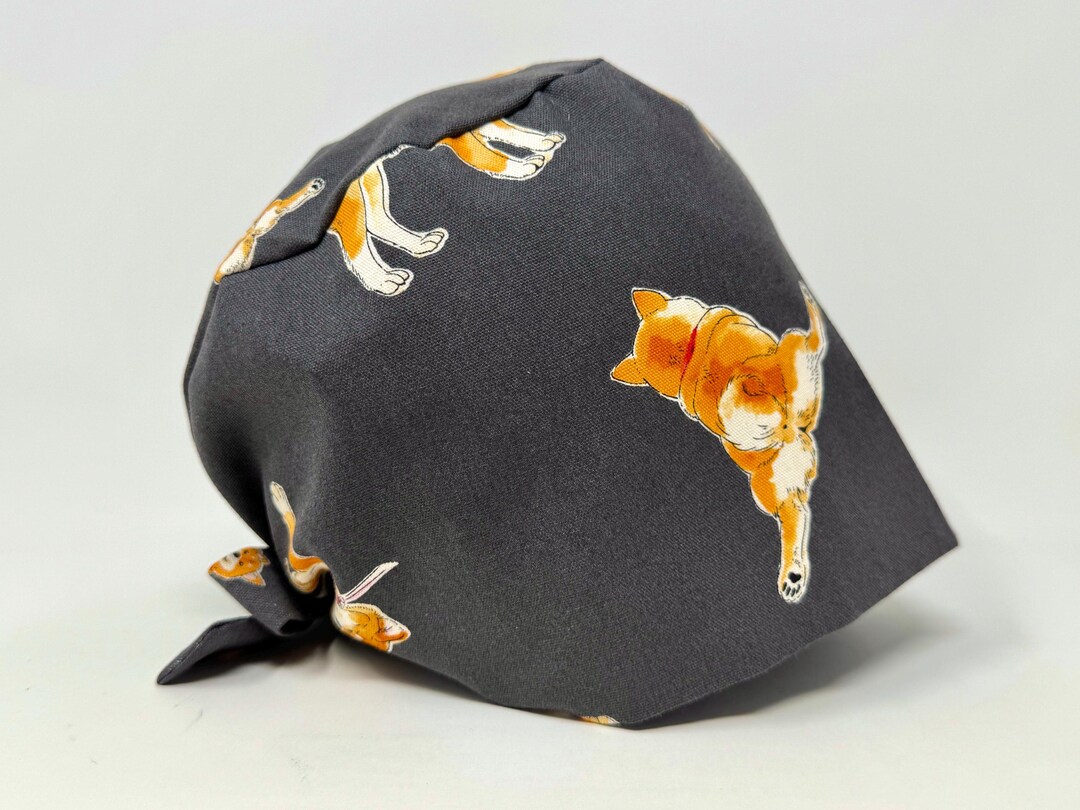 Japanese Scrub Cap Surgical Hat - Shiba Inu Pups -cotton Oxford -women ...