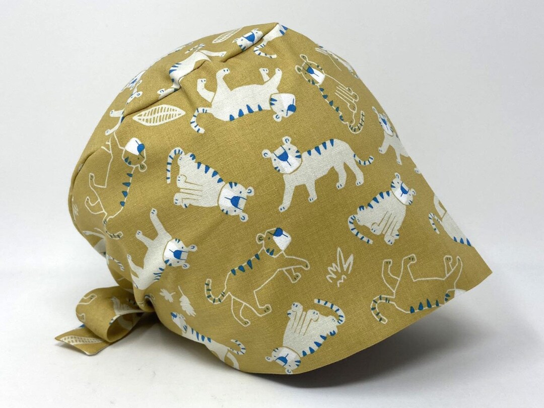 Chilling Tiger - Cute Animal Pixie - Women/men Scrub Cap Surgical Hat ...