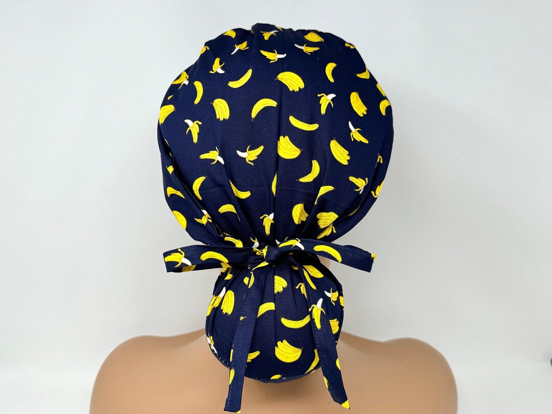 Tariff Free - Ponytail Scrub Cap - B for Banana - Indigo - Women Scrub ...