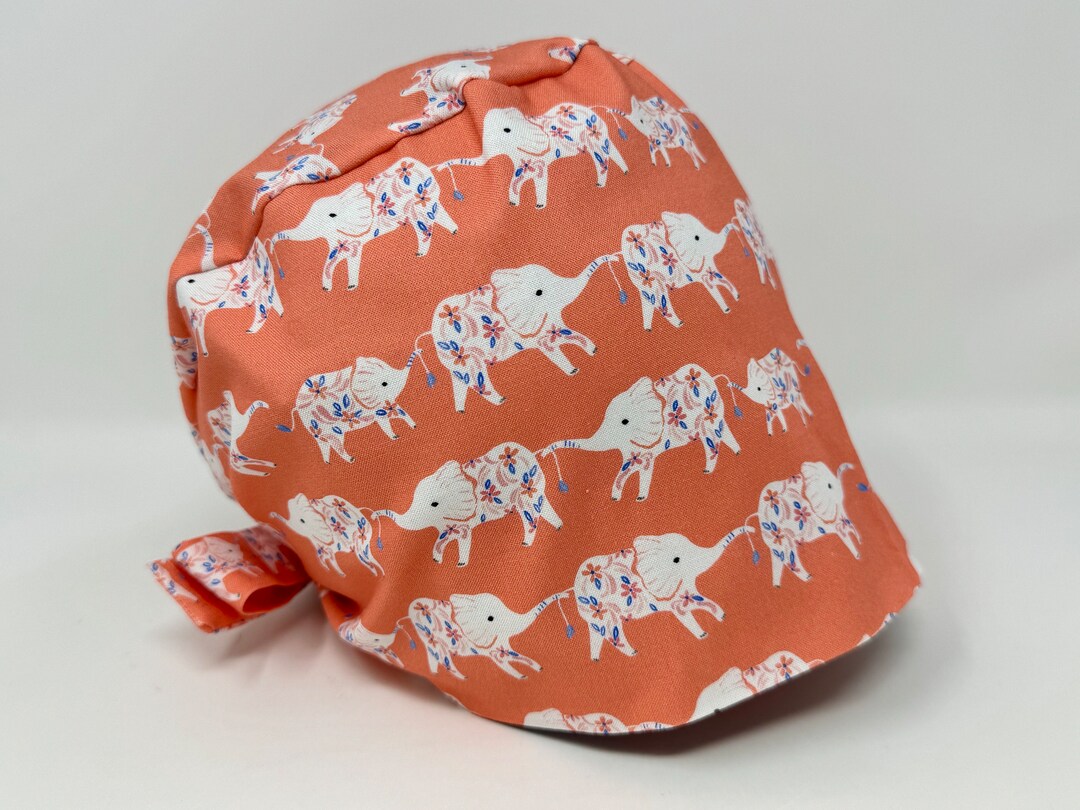 Elephant Family - Cute Animal Pixie - Women/men Scrub Cap Surgical Hat ...