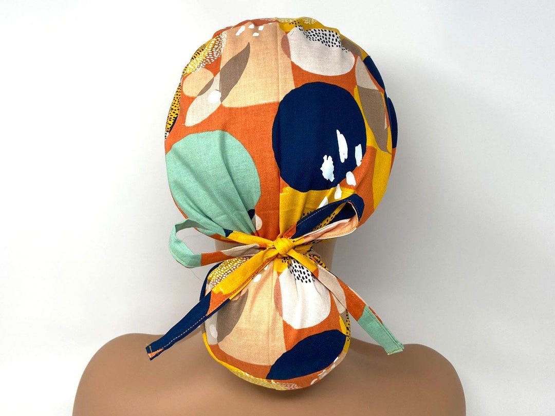 No Tariff (US/CA) - Ponytail Scrub Cap - Peace of Mind - Teal - Scrub ...