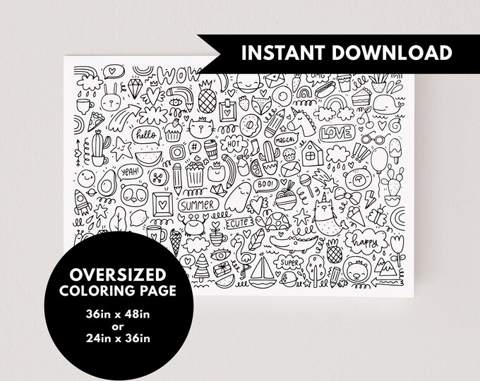9 GIANT Printable Colouring Posters. Downloadable Coloring Pages for ...