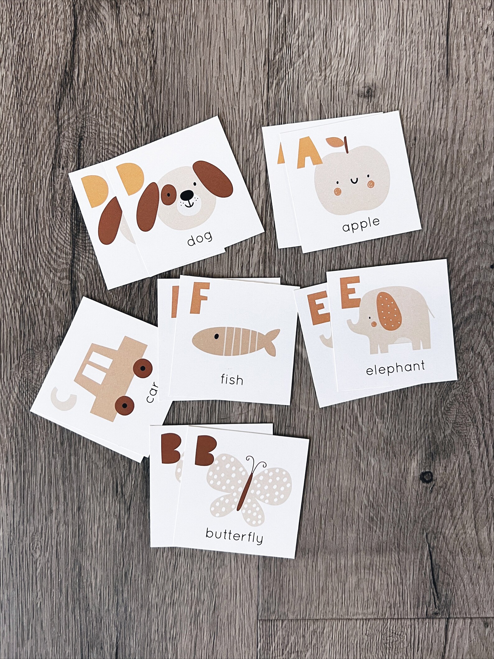 ABC Boho Chic Matching Card Game | Memory Card Game | Printable Memory ...