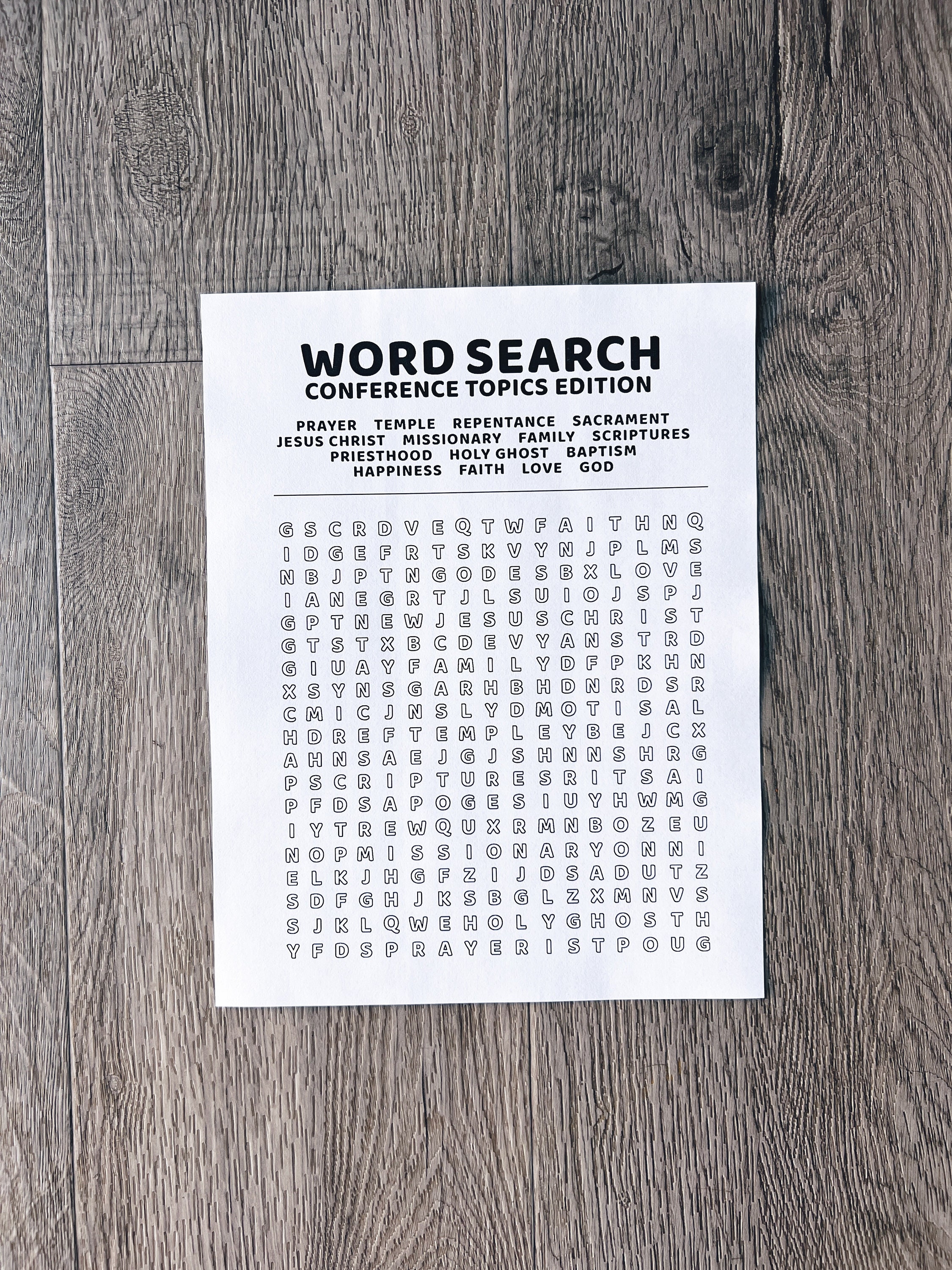 LDS Conference Word Search | General Conference Packet | LDS Coloring ...