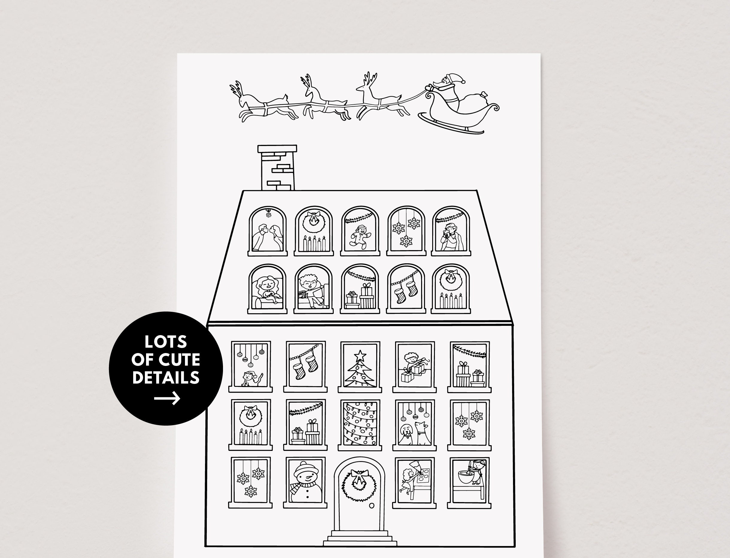 Christmas Advent Calendar for Kids | Giant Coloring Page | Giant ...