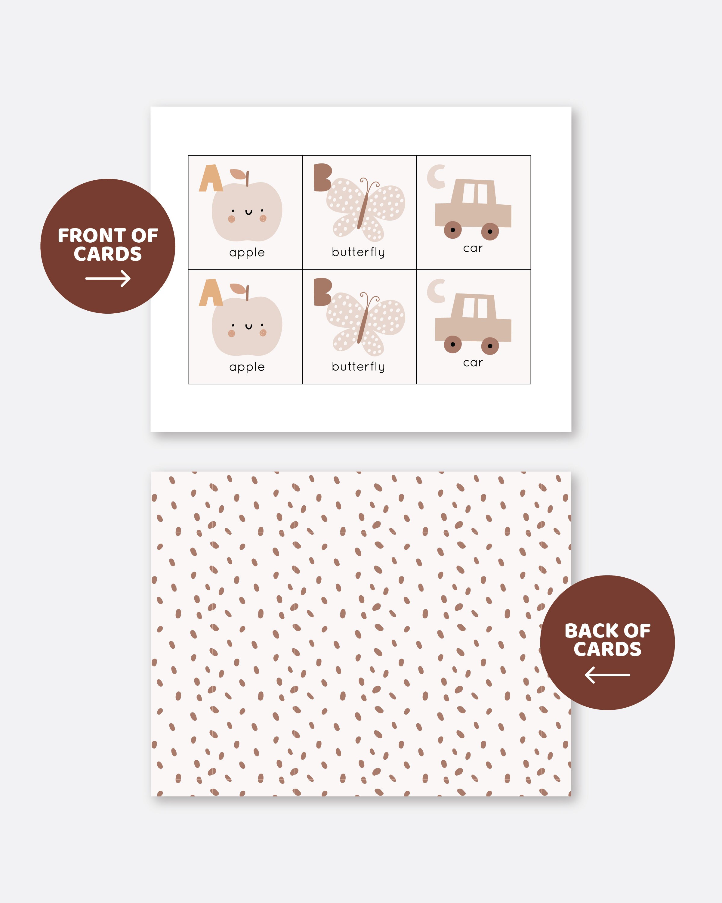 ABC Boho Chic Matching Card Game | Memory Card Game | Printable Memory ...