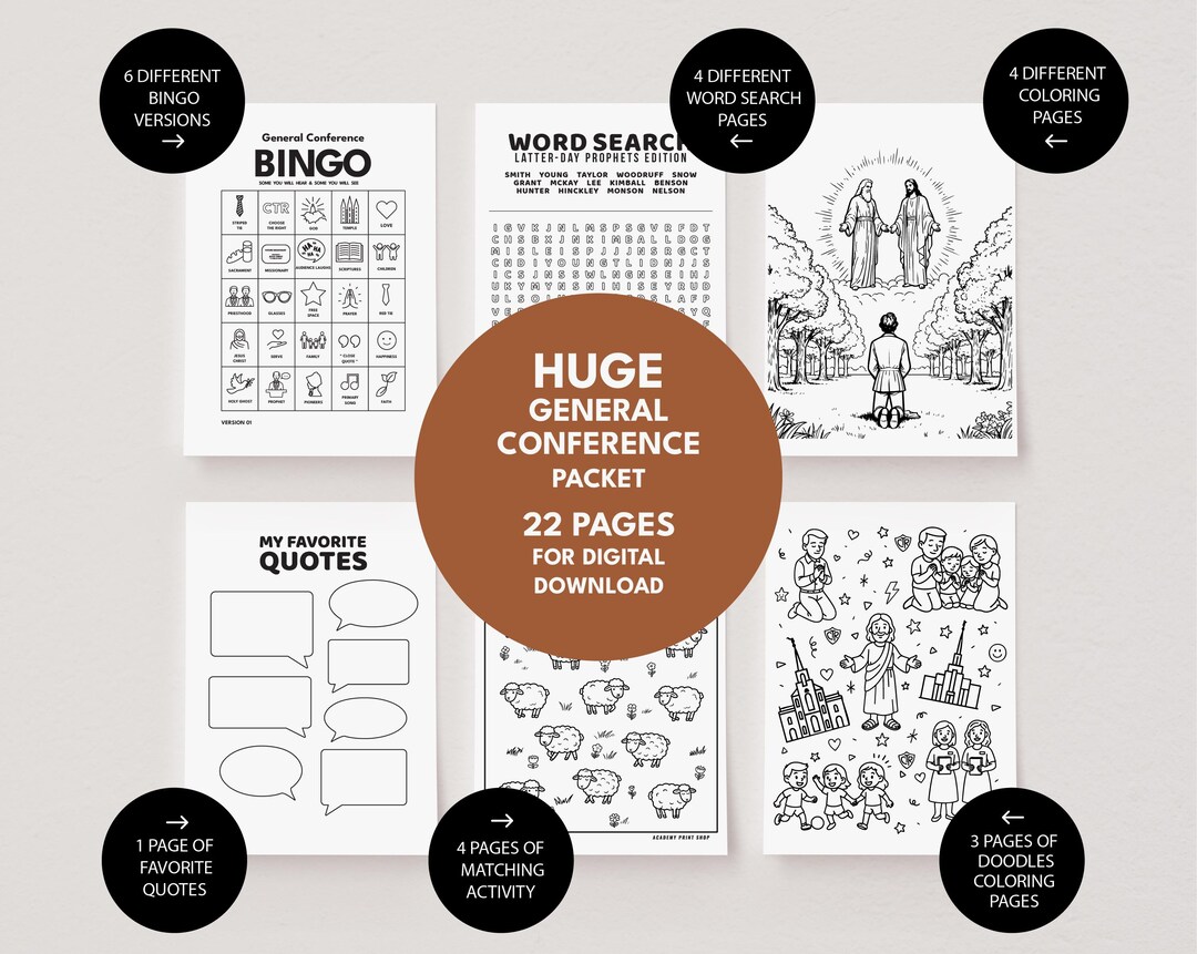 LDS Conference Activity Activity Packet Download Download Primary Kids ...