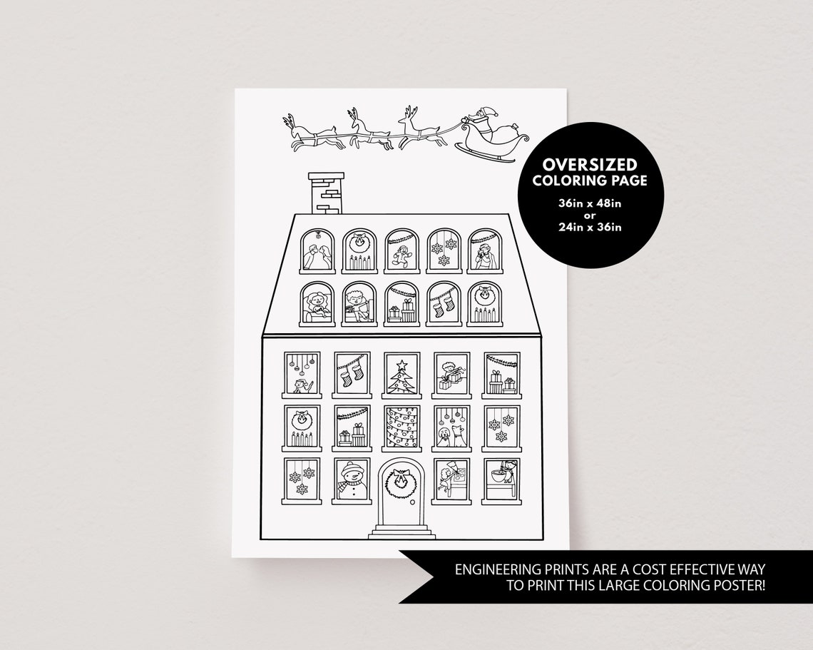 Christmas Advent Calendar for Kids | Giant Coloring Page | Giant ...