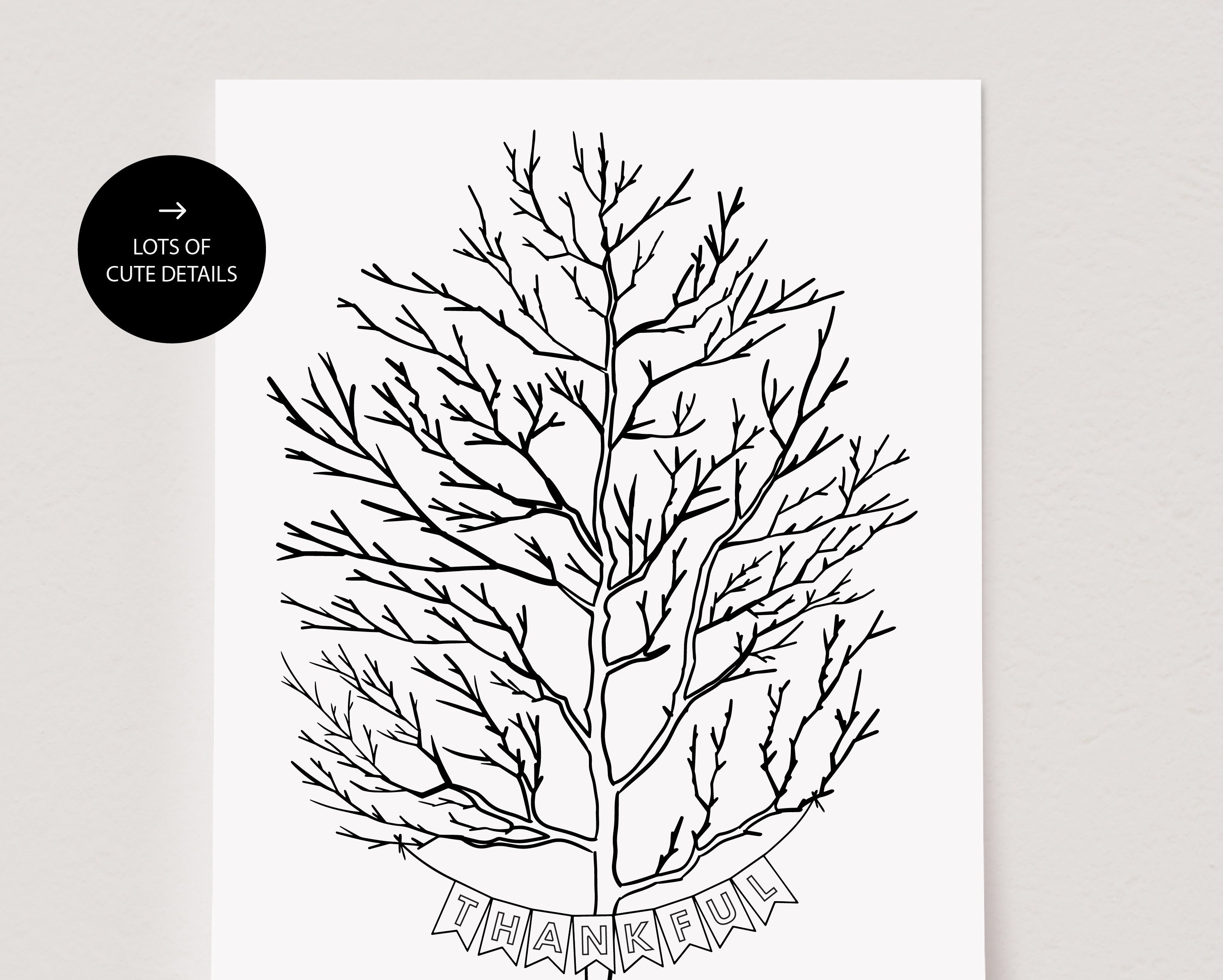 Gratitude Tree | Thanksgiving Coloring Sheets | Thankful Tree ...
