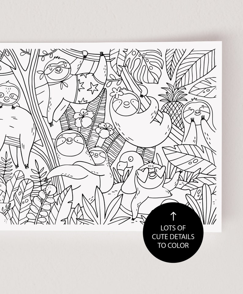 Sloth Giant Coloring Page | Thanksgiving Coloring Sheets | Sloth ...