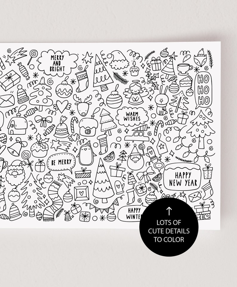 Christmas Giant Coloring Page | Giant Coloring Poster | Large Coloring ...