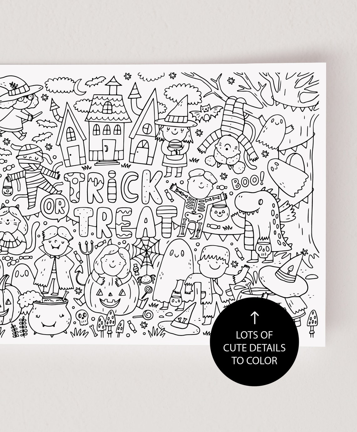 Giant Halloween Coloring Page | Giant Coloring Poster | Large Coloring ...