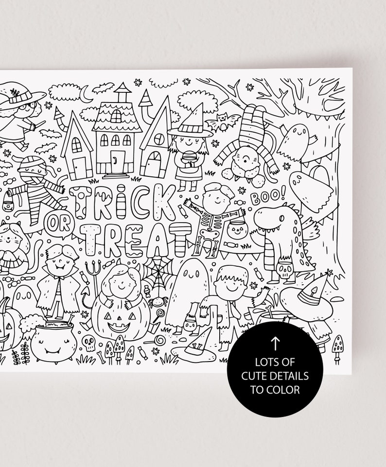 Giant Halloween Coloring Page | Giant Coloring Poster | Large Coloring ...