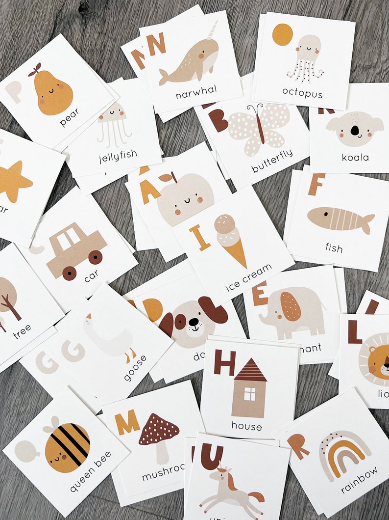 ABC Boho Chic Matching Card Game | Memory Card Game | Printable Memory ...