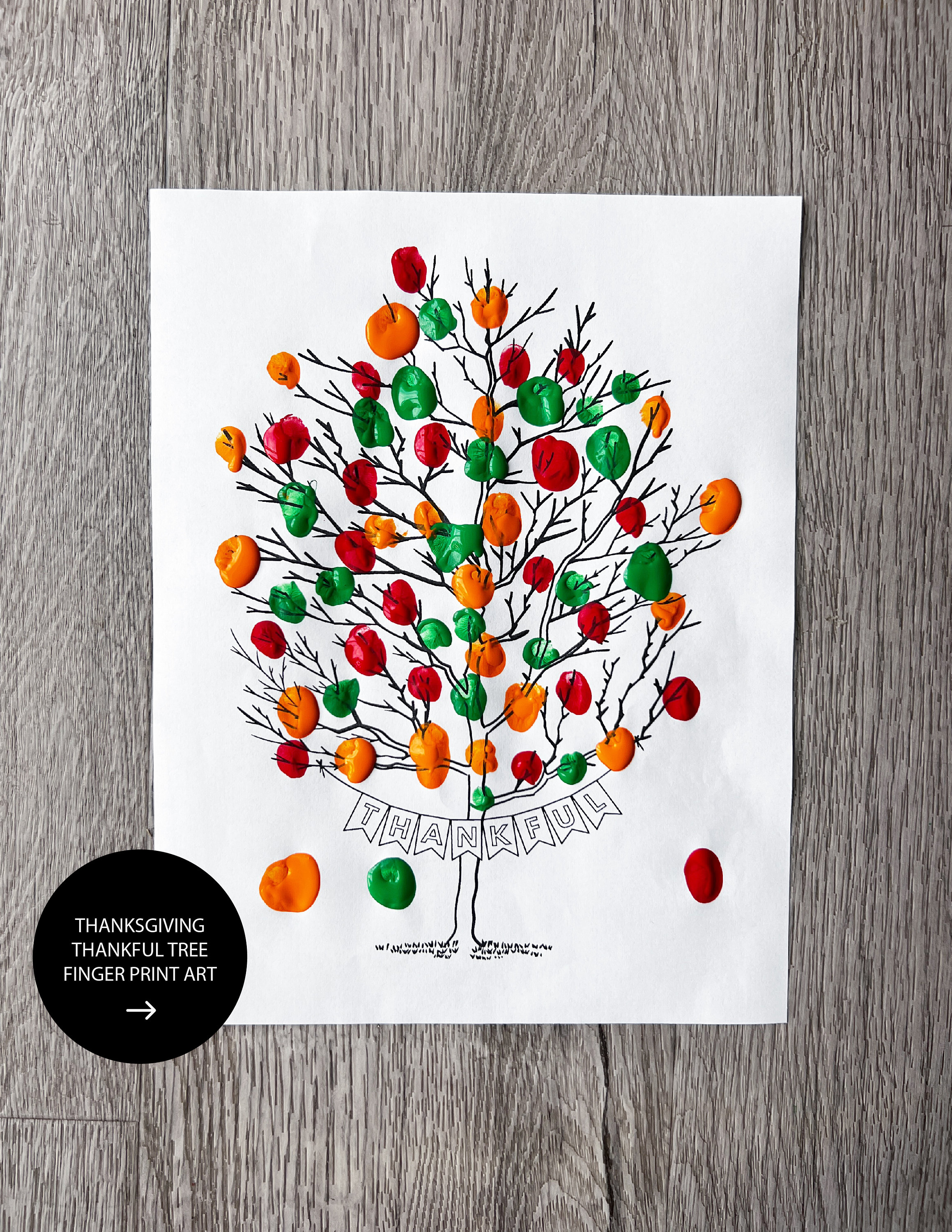 Gratitude Tree Fingerprint Art | Thanksgiving Turkey Handprint Art ...