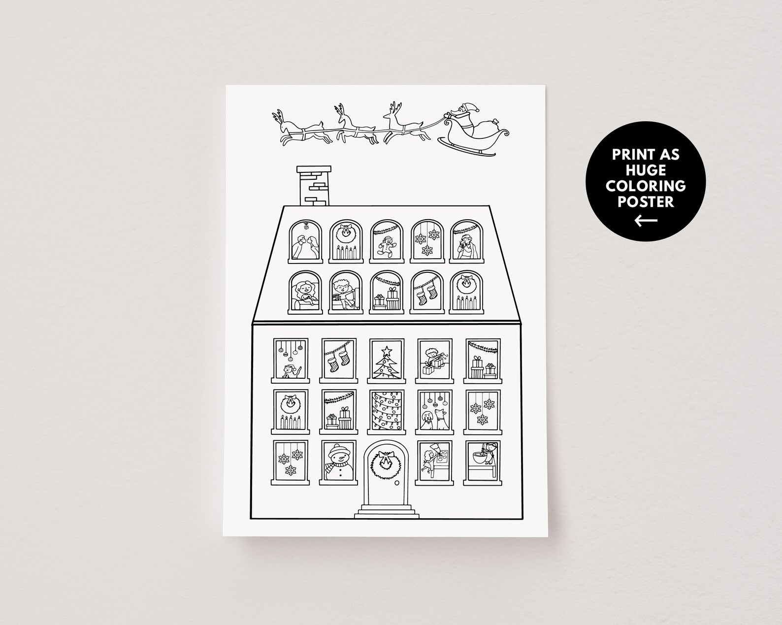 Christmas Advent Calendar for Kids | Giant Coloring Page | Giant ...