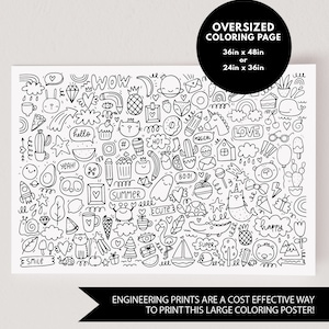 Doodles Giant Coloring Page | Giant Coloring Poster | Large Coloring ...