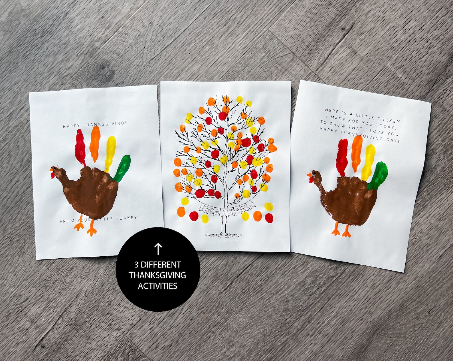 Gratitude Tree Fingerprint Art | Thanksgiving Turkey Handprint Art ...