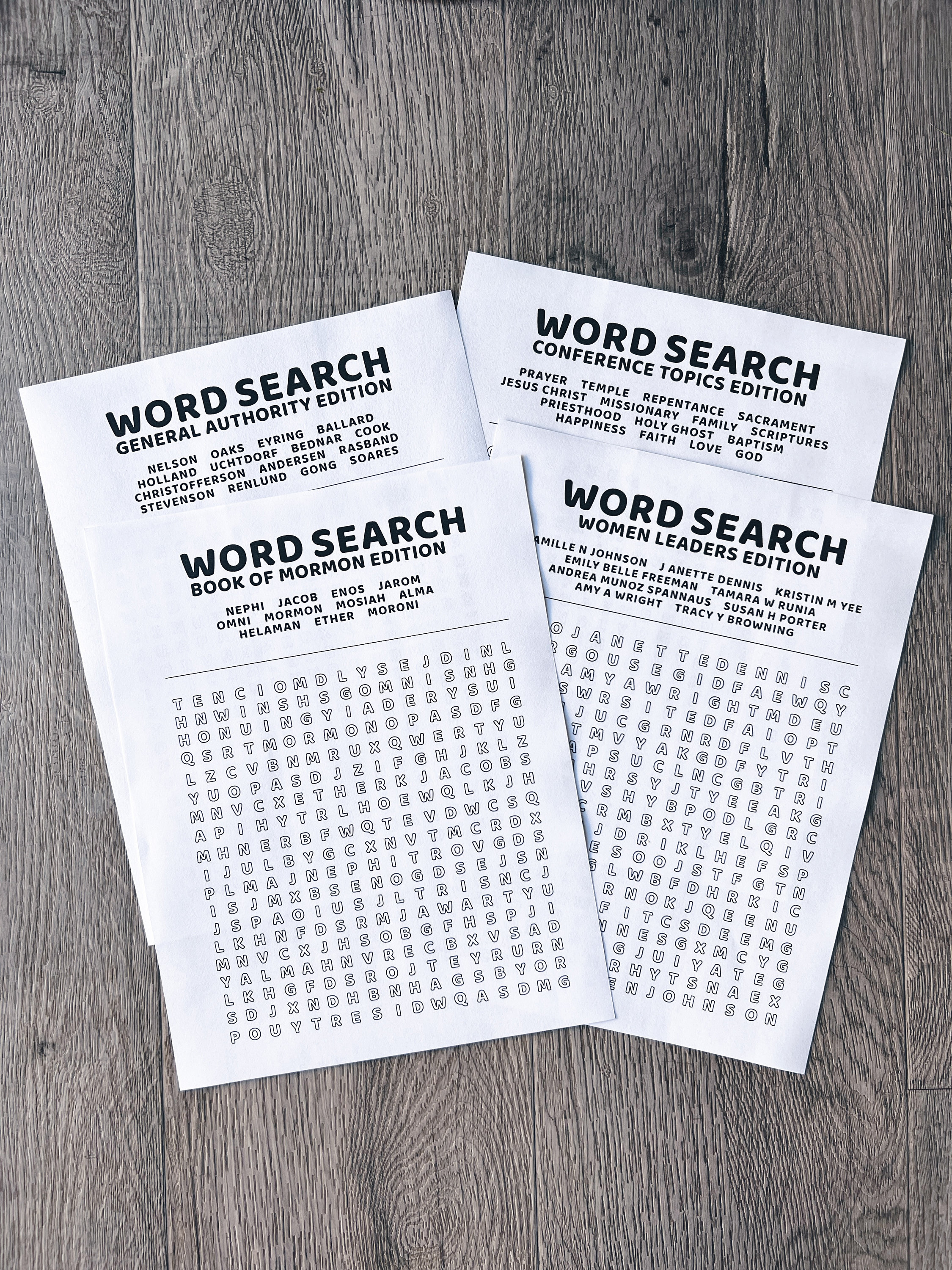LDS Conference Word Search | General Conference Packet | LDS Coloring ...