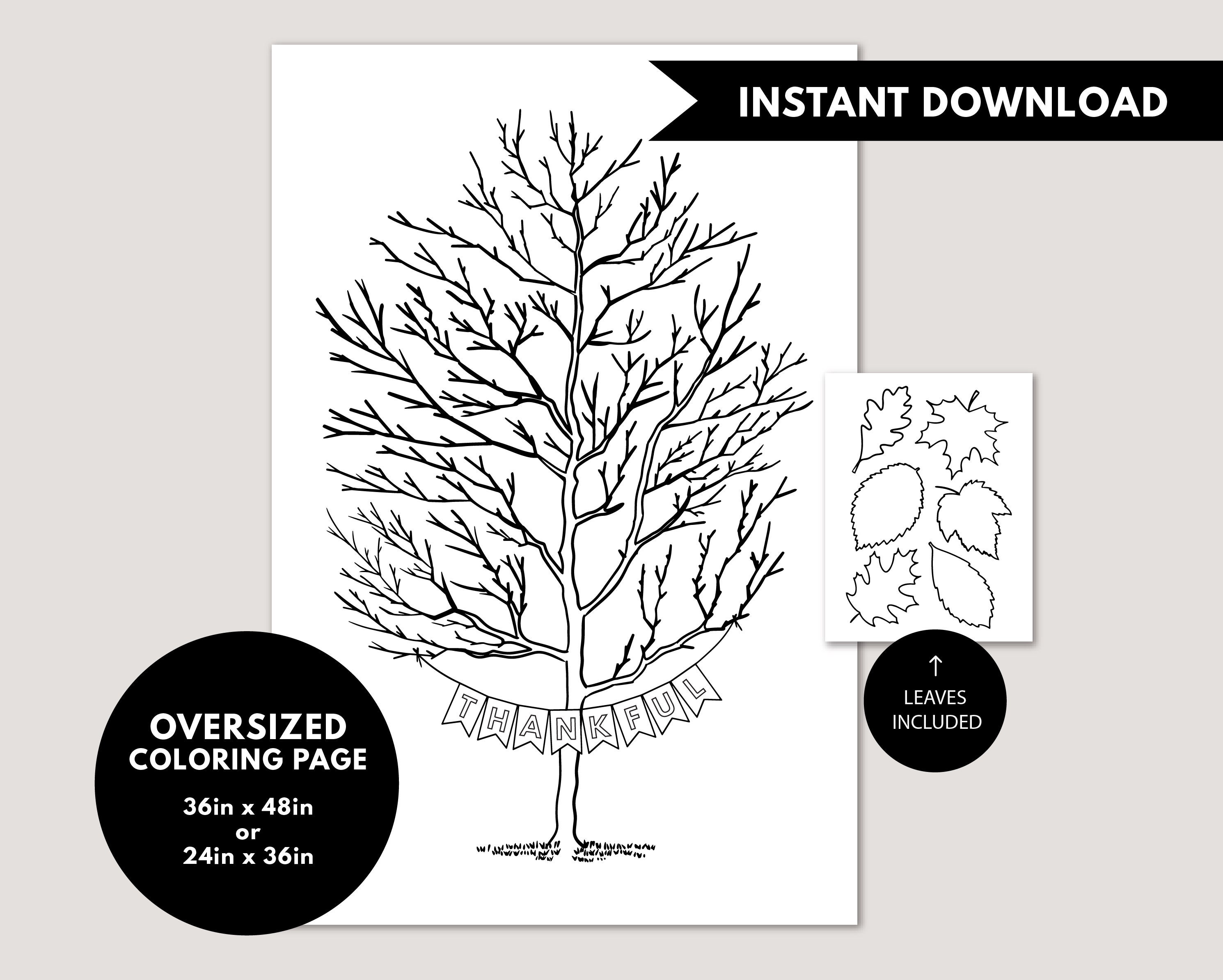 Gratitude Tree | Thanksgiving Coloring Sheets | Thankful Tree ...