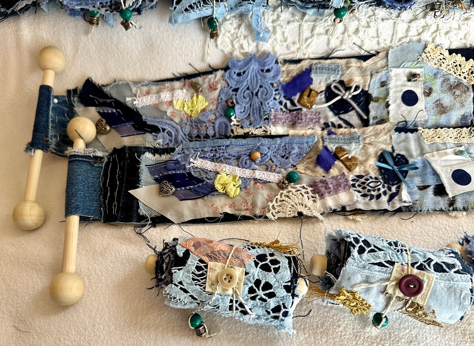 Handmade Snippet Roll Fabric Slow Stitch - Etsy