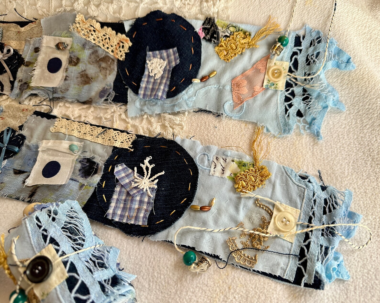 Handmade Snippet Roll Fabric Slow Stitch - Etsy