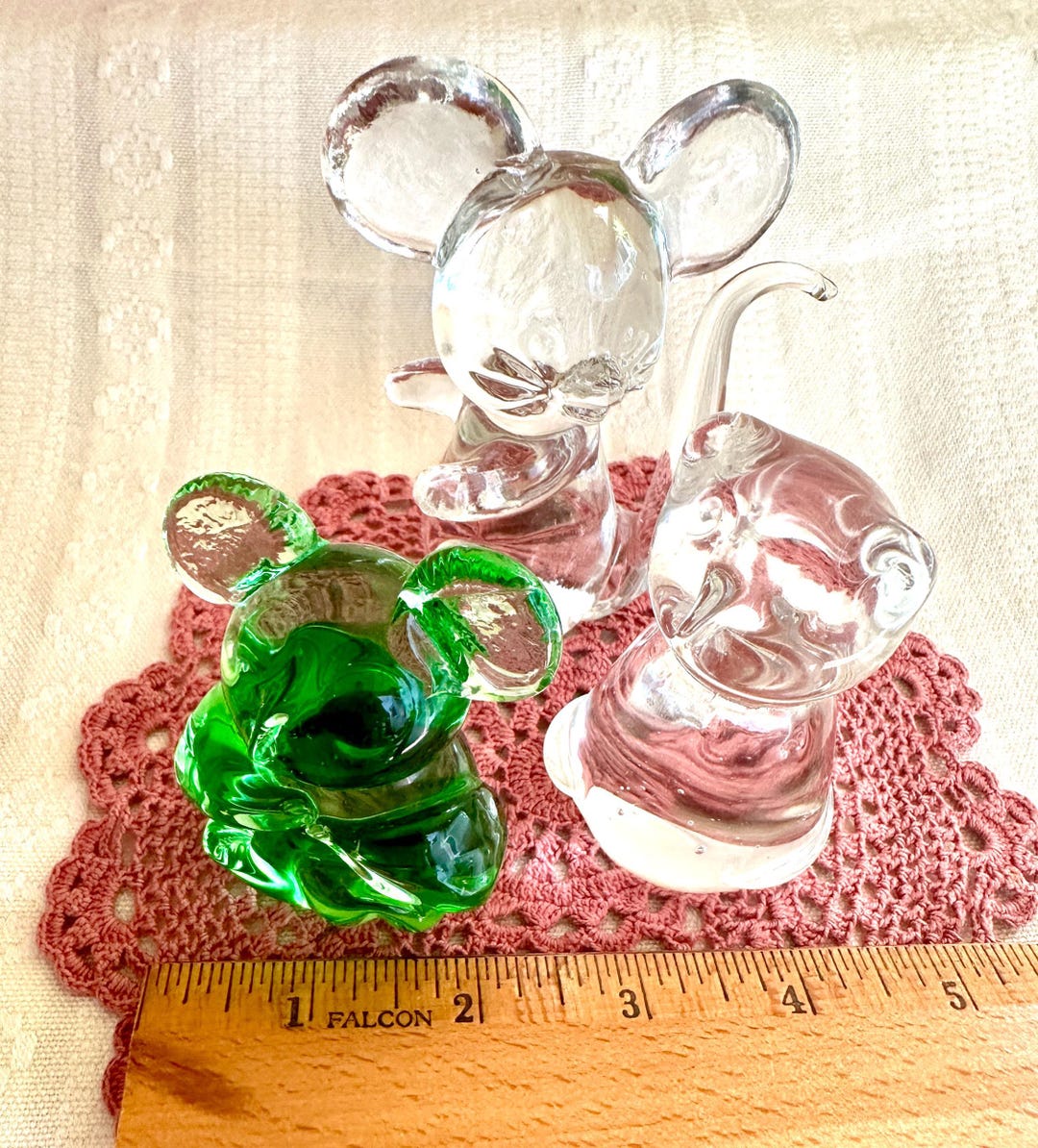 Vintage 3 Glass Figurines Lot - Etsy