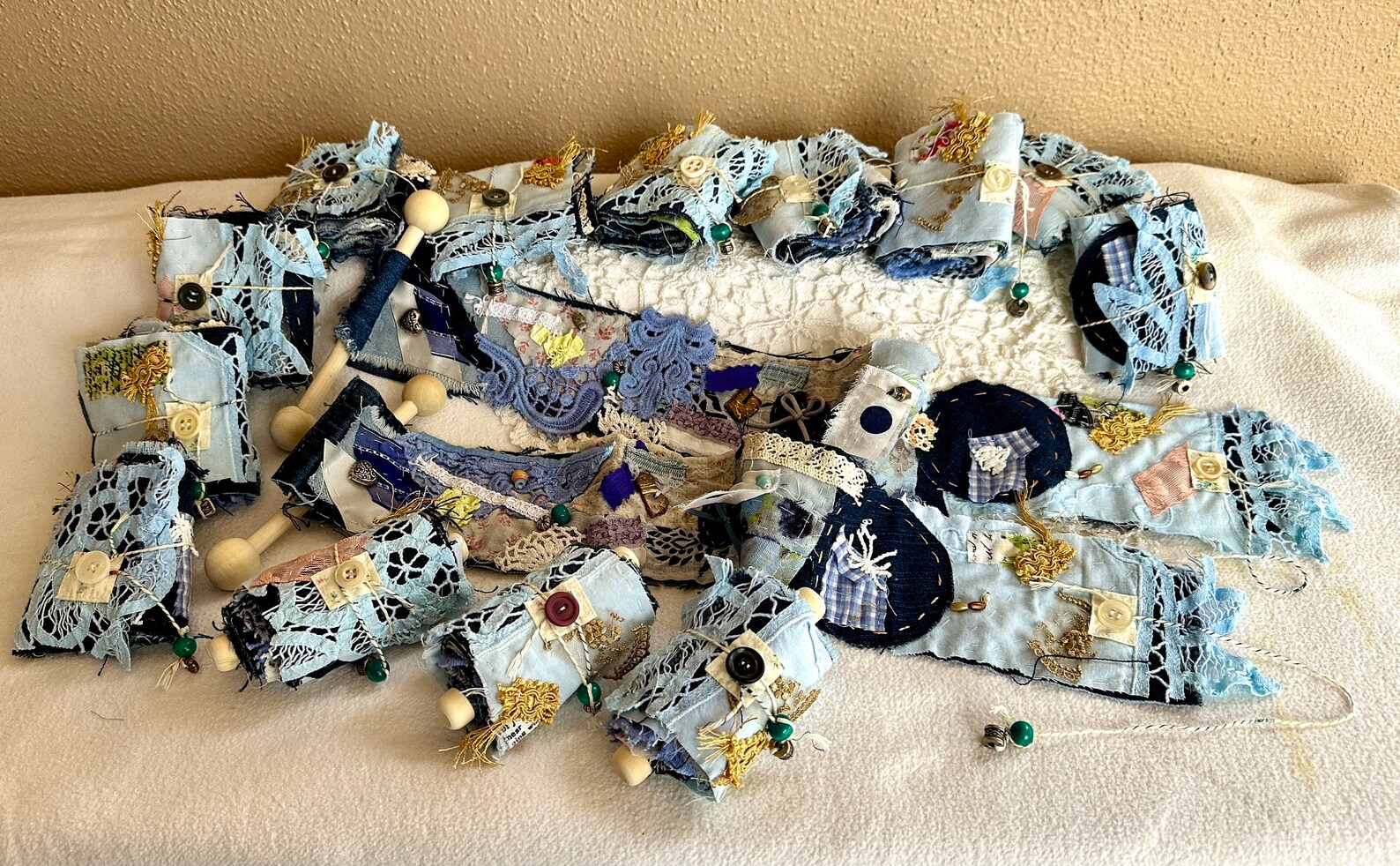 Handmade Snippet Roll Fabric Slow Stitch - Etsy