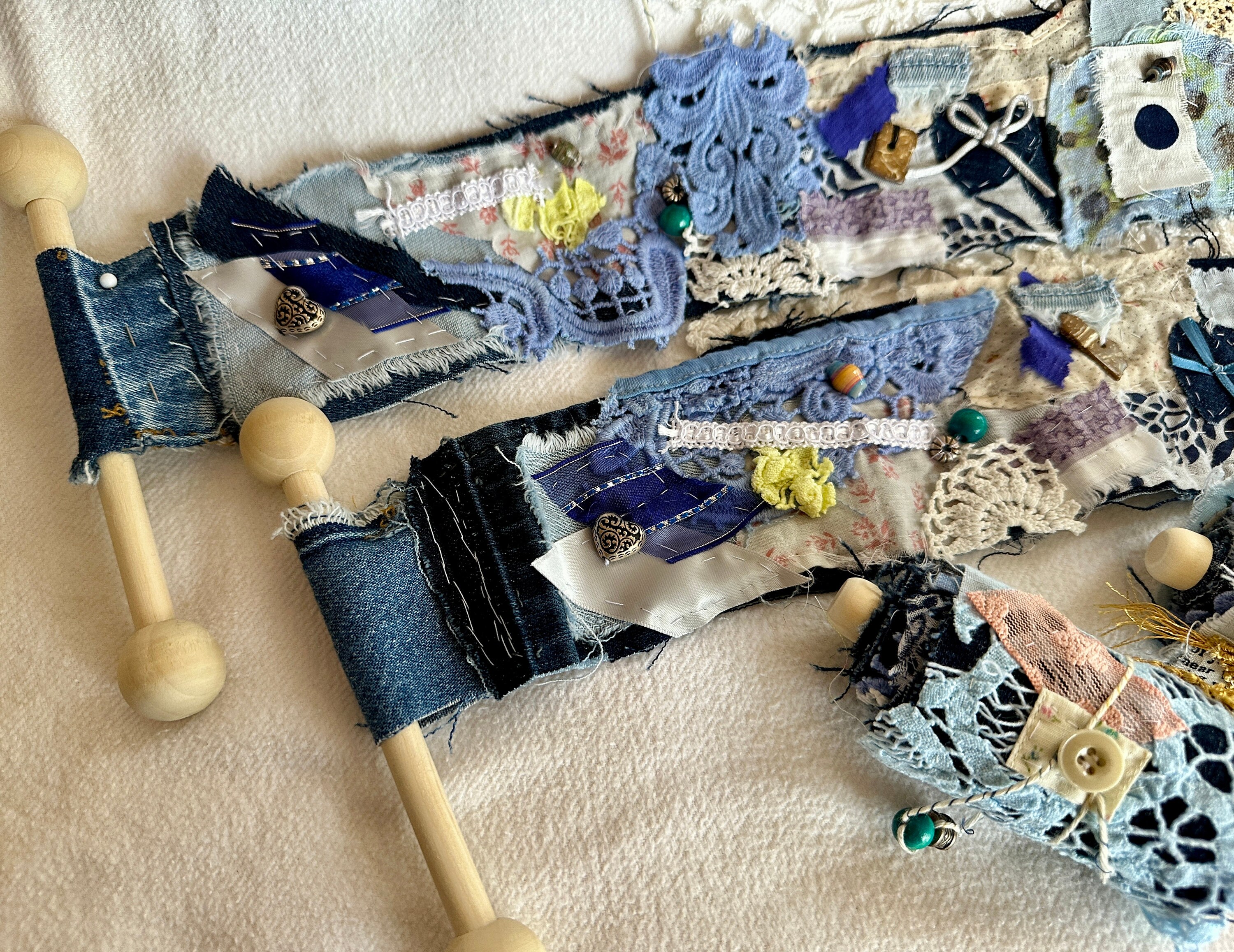 Handmade Snippet Roll Fabric Slow Stitch - Etsy