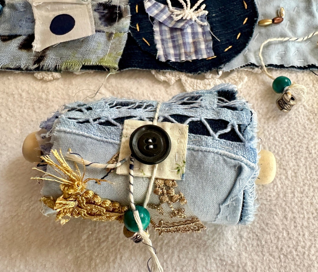 Handmade Snippet Roll Fabric Slow Stitch Etsy