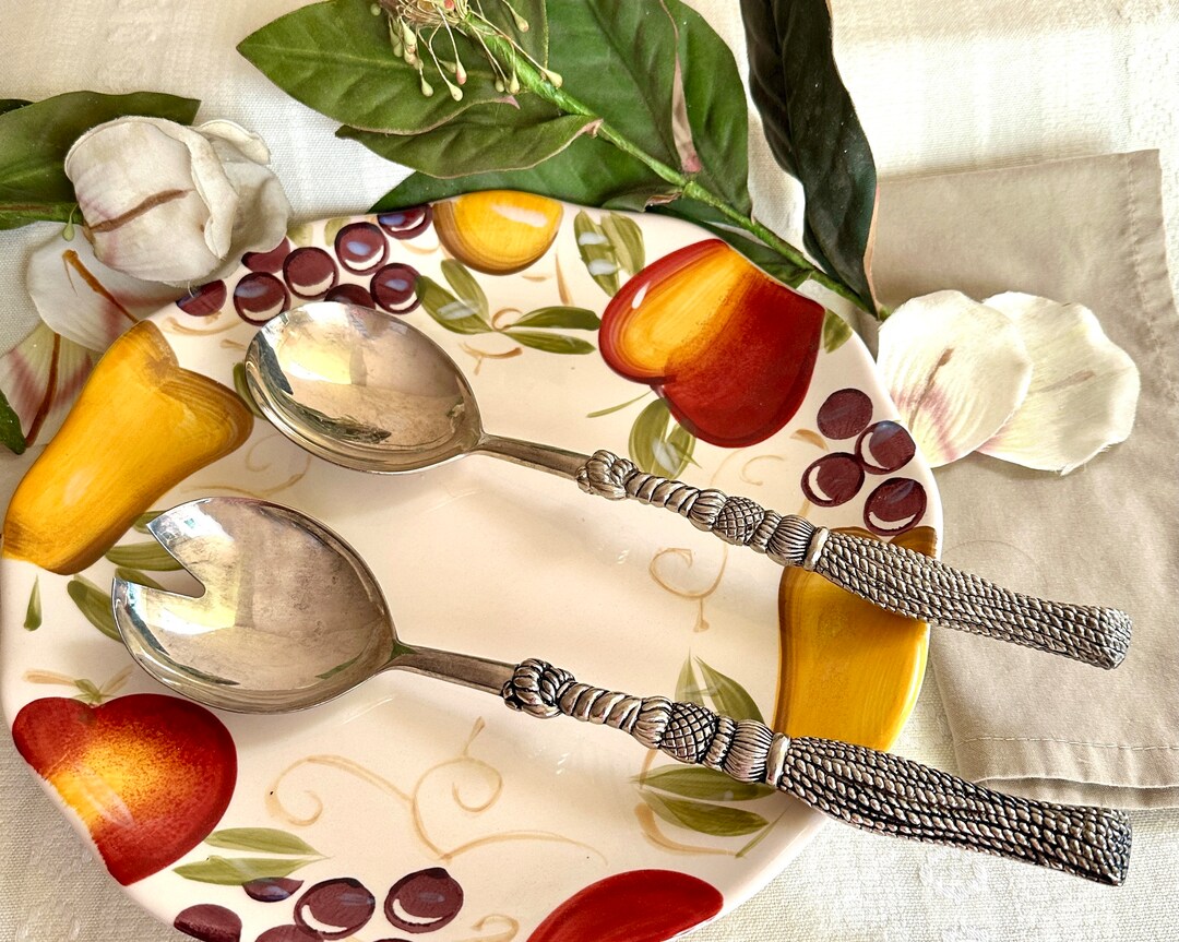 Vintage Salad Serving Set Silea Silver - Etsy