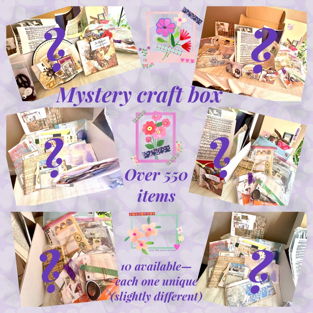 Handmade Craft Box Mystery Ephemera Papers Etc. - Etsy