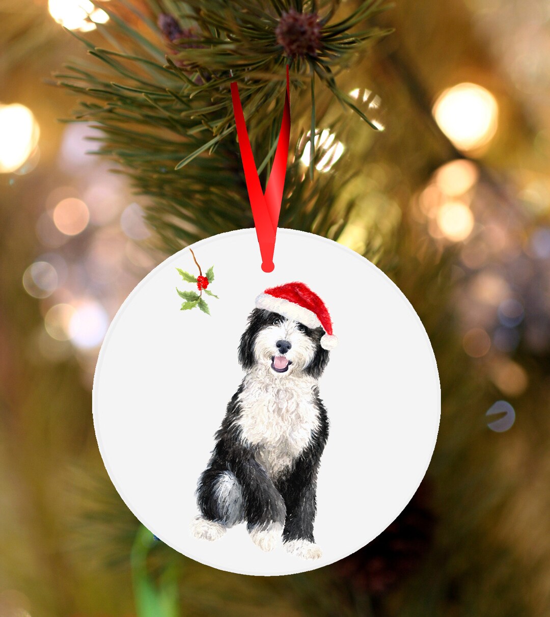 Sheepadoodle, Ceramic Hanging Christmas Decoration, Tree Ornament by ...