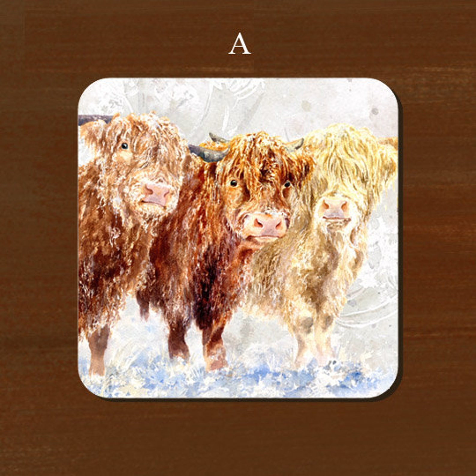 Highland Cows Coaster Set - Etsy