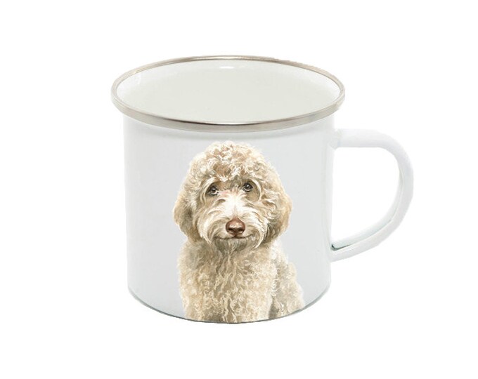 Labradoodle, Cockapoo, Cavapoo, Doodle, Enamel Mug 12oz, Image by Jane ...