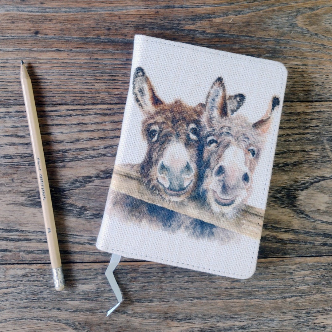 Donkeys, A6 Notebook, Linen Style, Reusable Cover - Etsy