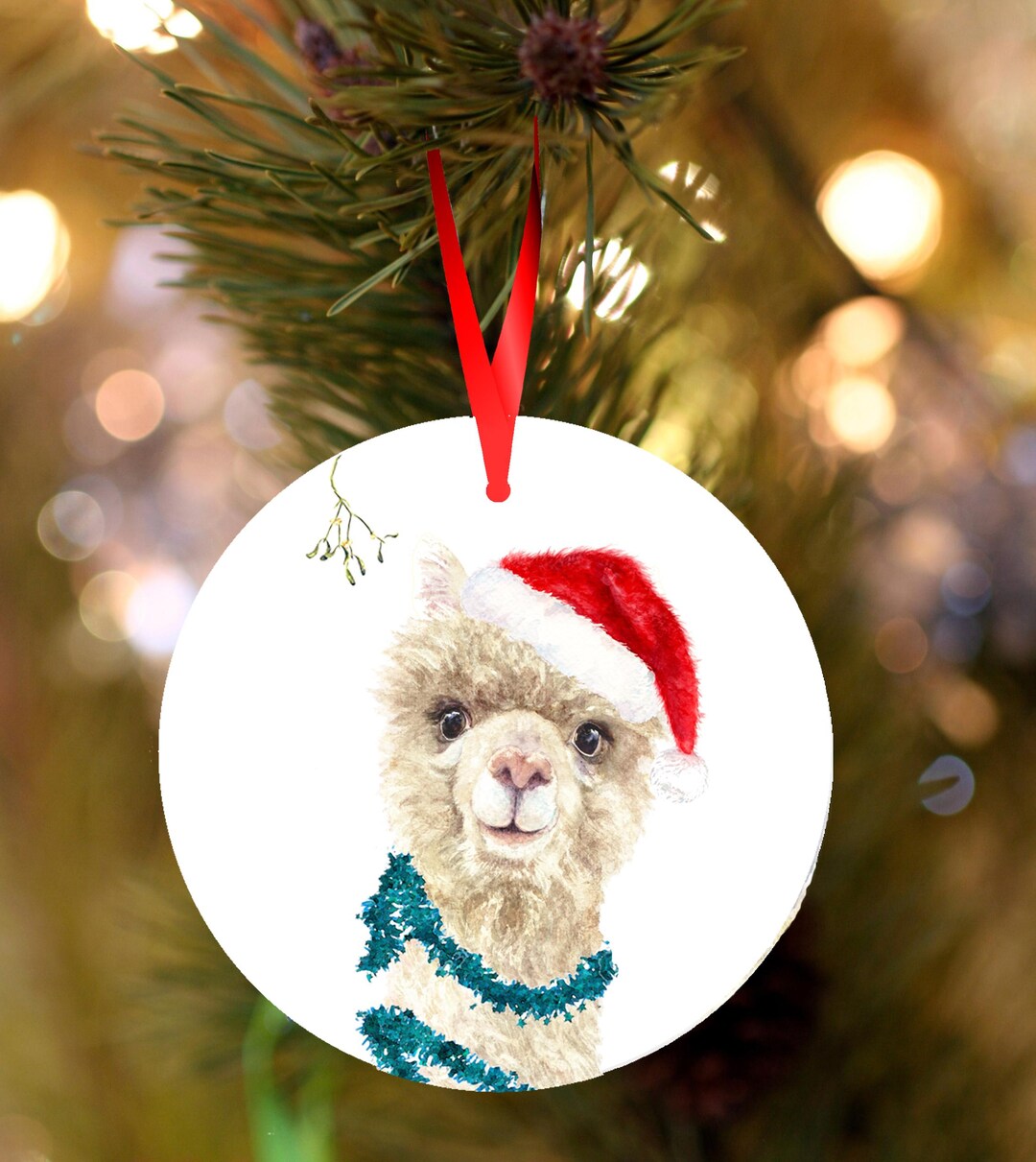 Alpaca, Ceramic Hanging Christmas Decoration, Tree Ornament by Jane ...