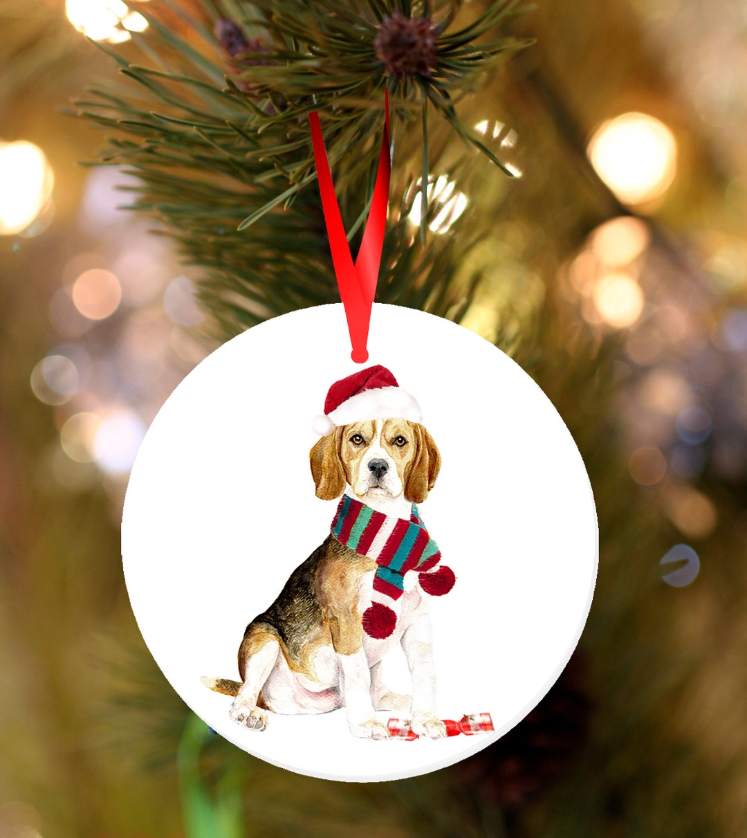 Beagle, Ceramic Hanging Christmas Decoration, Tree Ornament by Jane ...