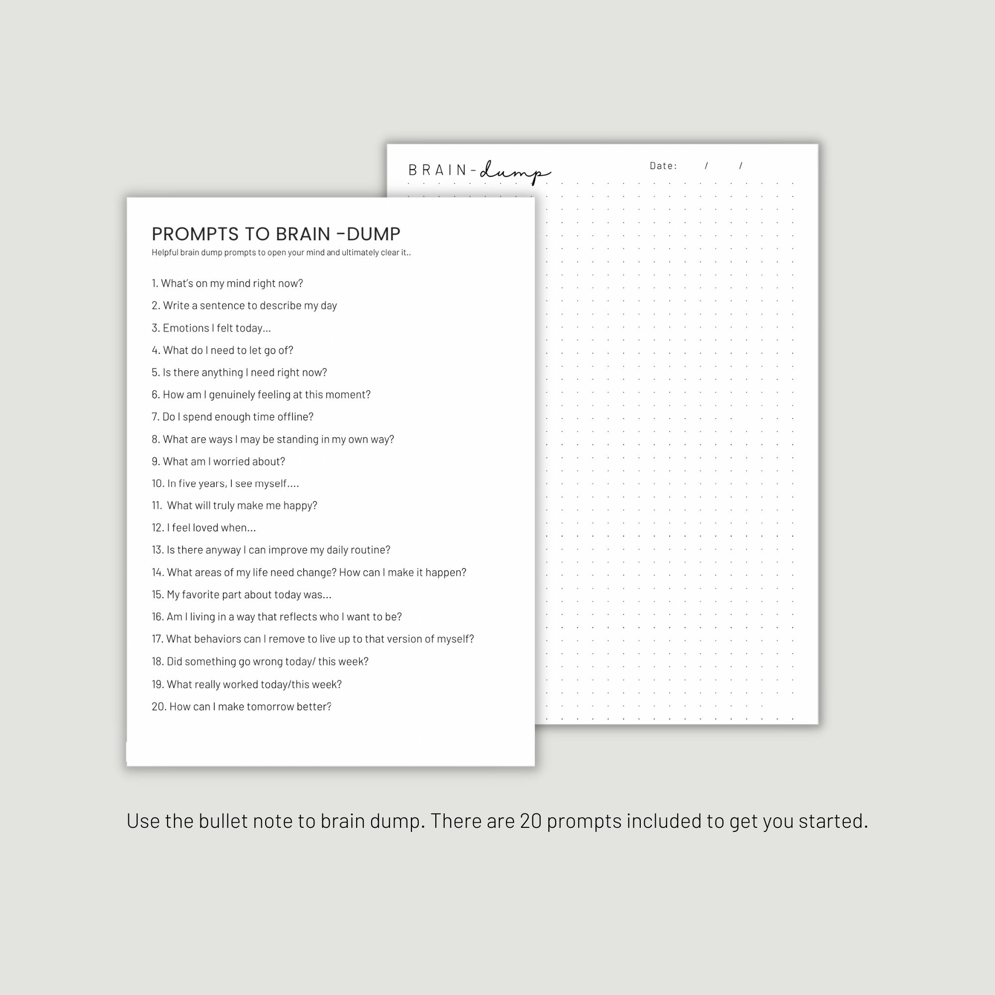 Brain Dump Workbook, Printable PDF, Thought Organizer, Productivity ...