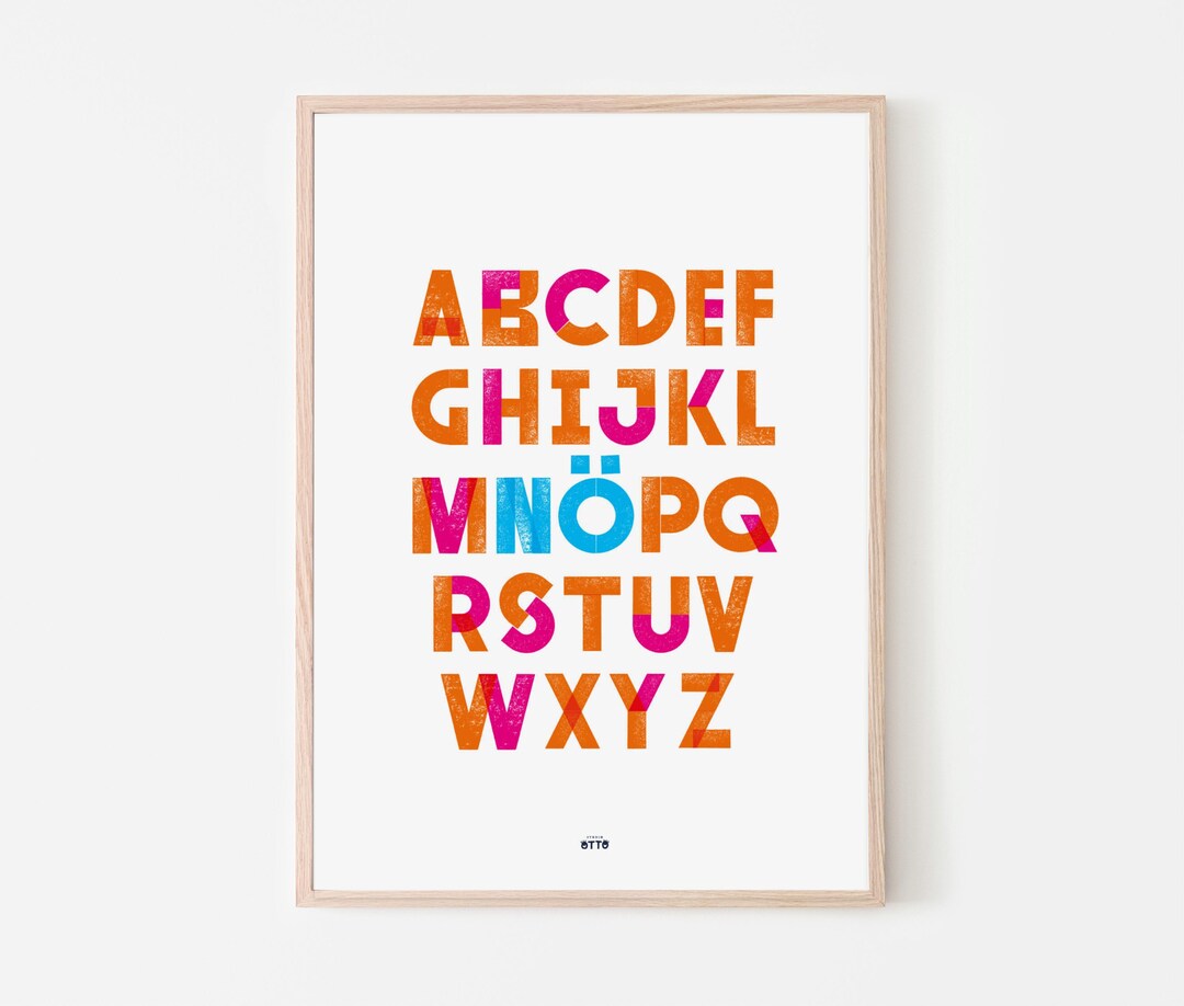ABC Poster for Children's Rooms | Funny Alphabet Poster | Learning ...