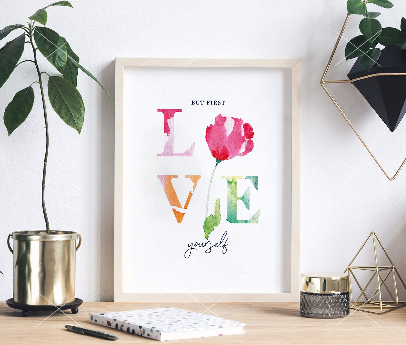 Poster - but First LOVE Yourself - Motivational Print Digital Print ...