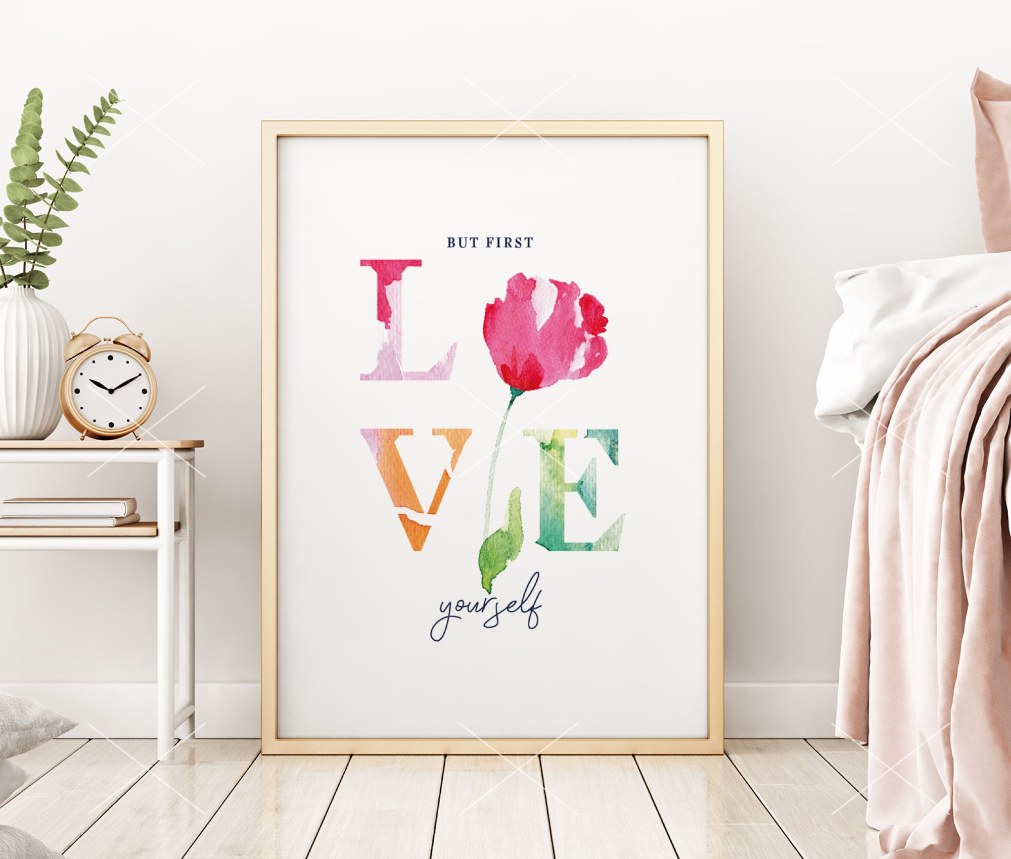 Poster - but First LOVE Yourself - Motivational Print Digital Print ...