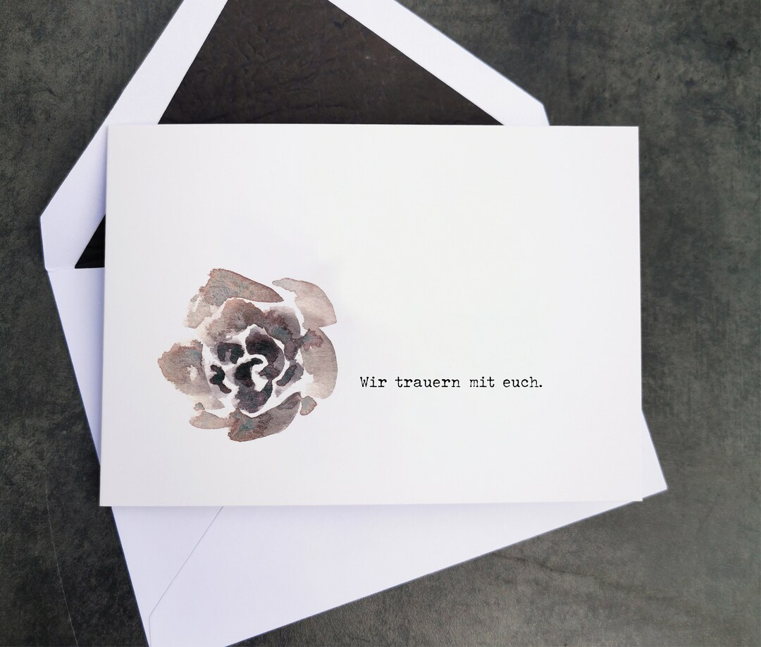 Mourning Card we Mourn With You Condolence Card With Rose - Etsy