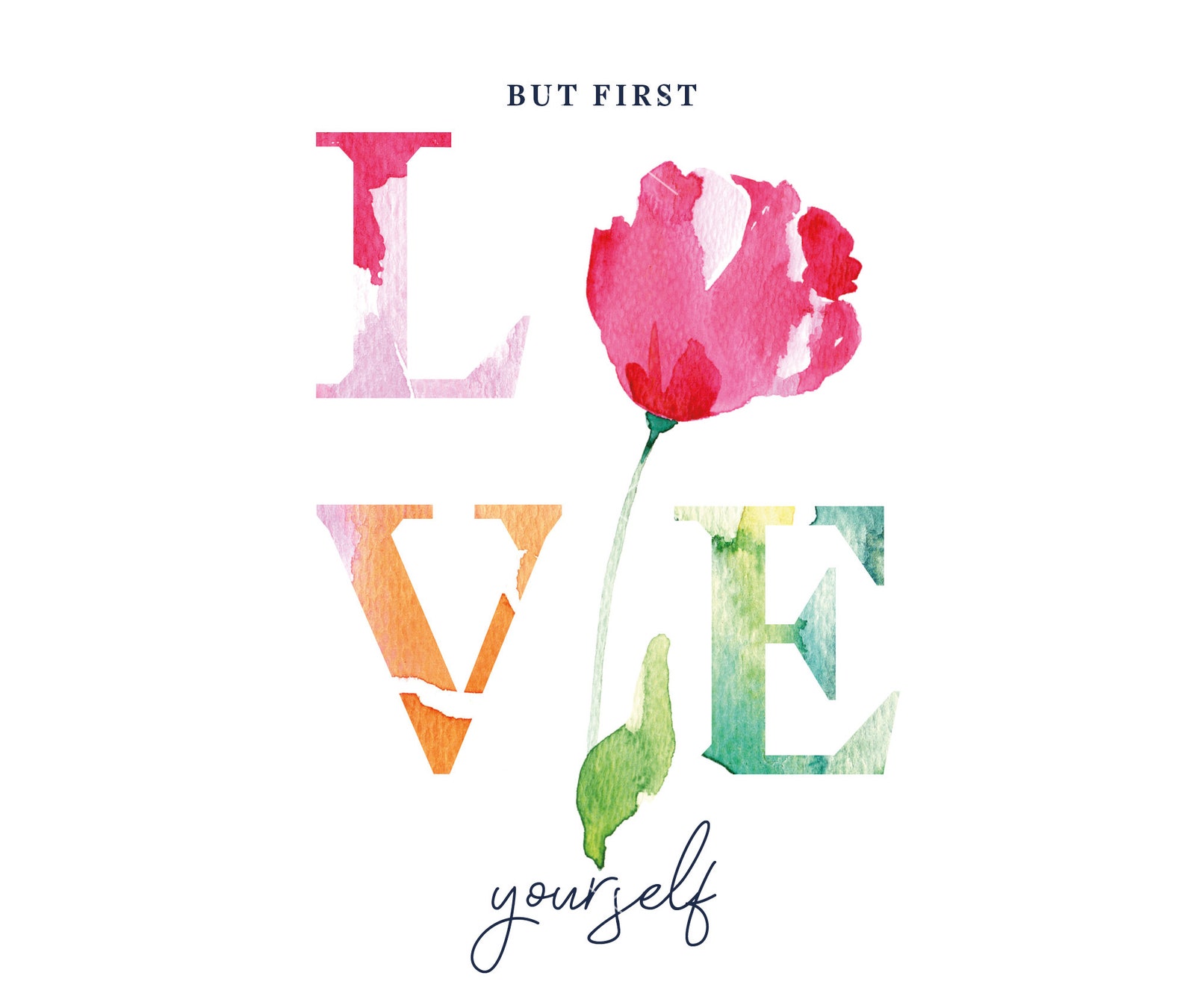 Poster - but First LOVE Yourself - Motivational Print Digital Print ...