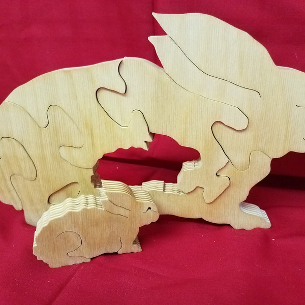 Rabbit Puzzle - Etsy