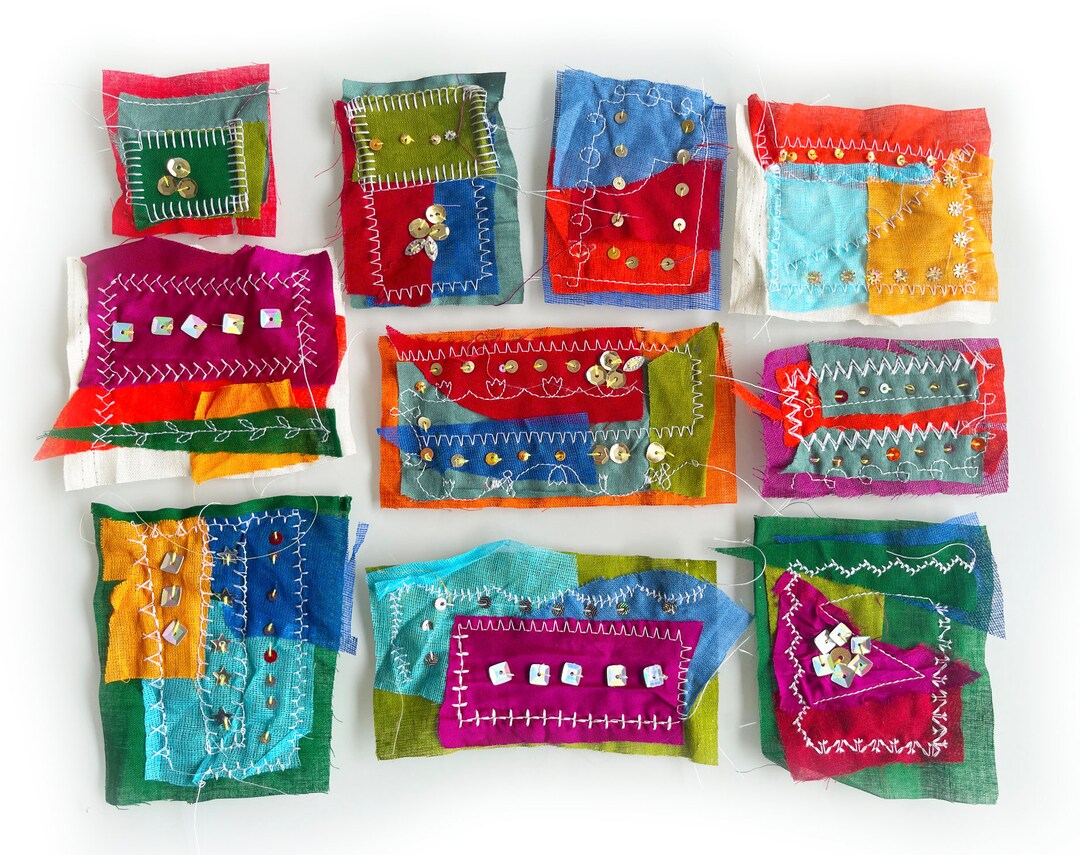 Boho Embellishment Applique Textile Embroidery Junk Journal Fabric ...