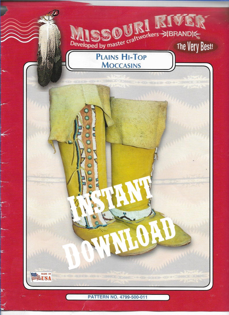 Plains Hi Top Moccasins Instant Download With Instructions and Photo's ...