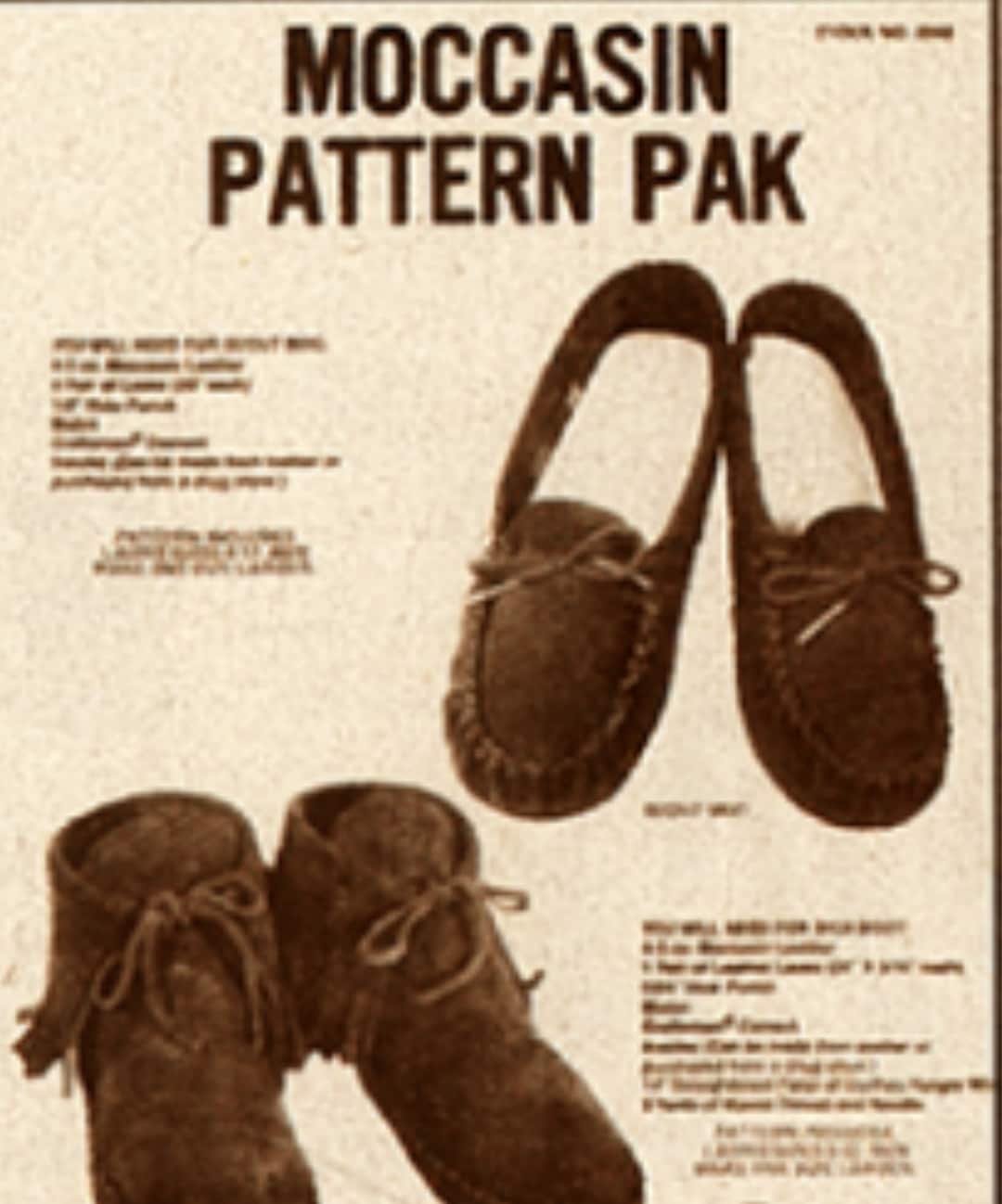 Download Printable You Make Moccasin Pattern Pack - Etsy