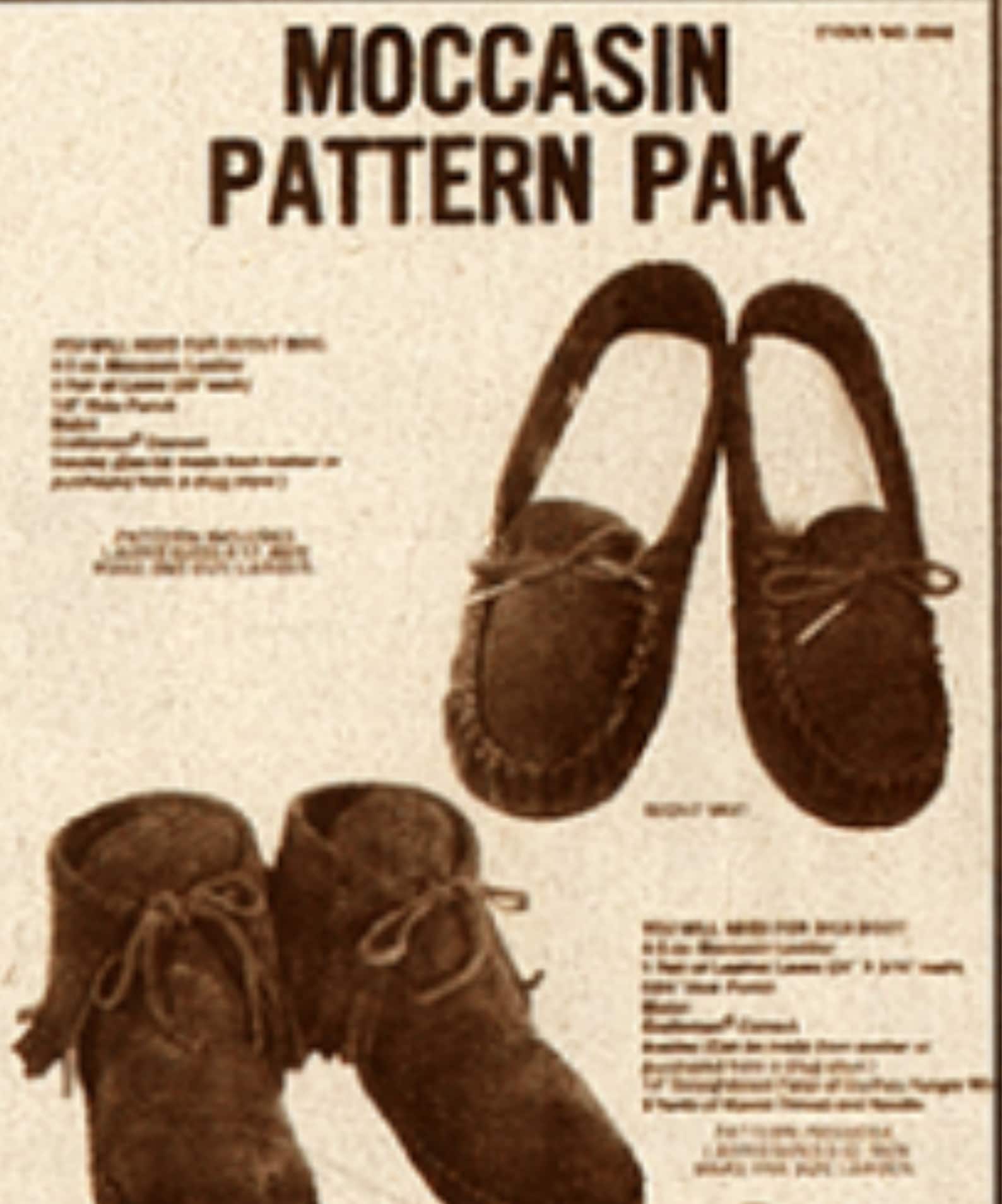 Download Printable You Make Moccasin Pattern Pack - Etsy