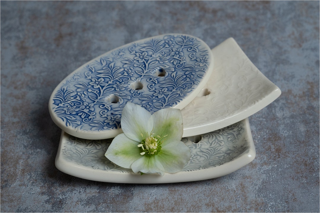 Floral Embossed Soap Dish - Etsy UK